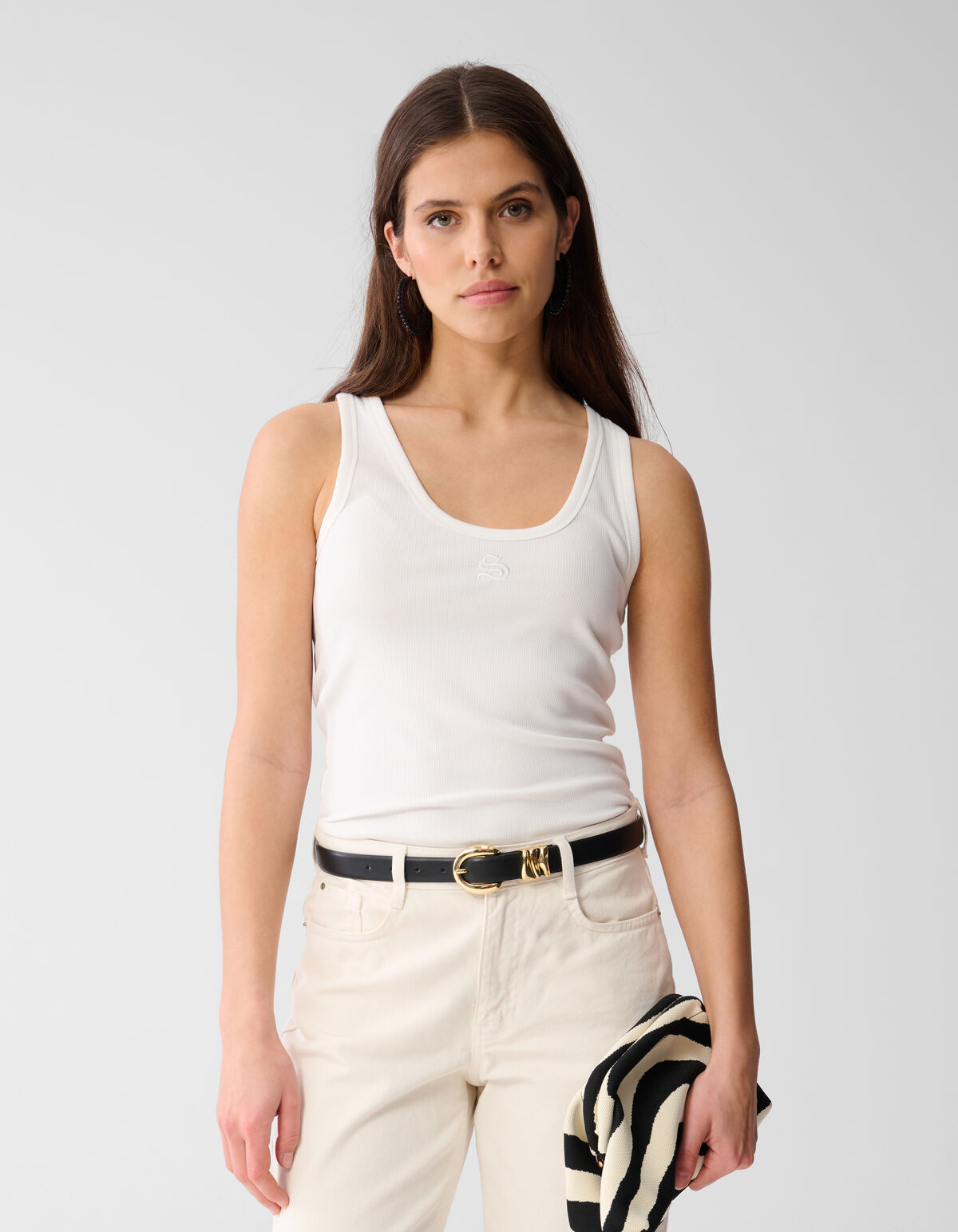 Shoeby Logo Tanktop Wit | Shoeby