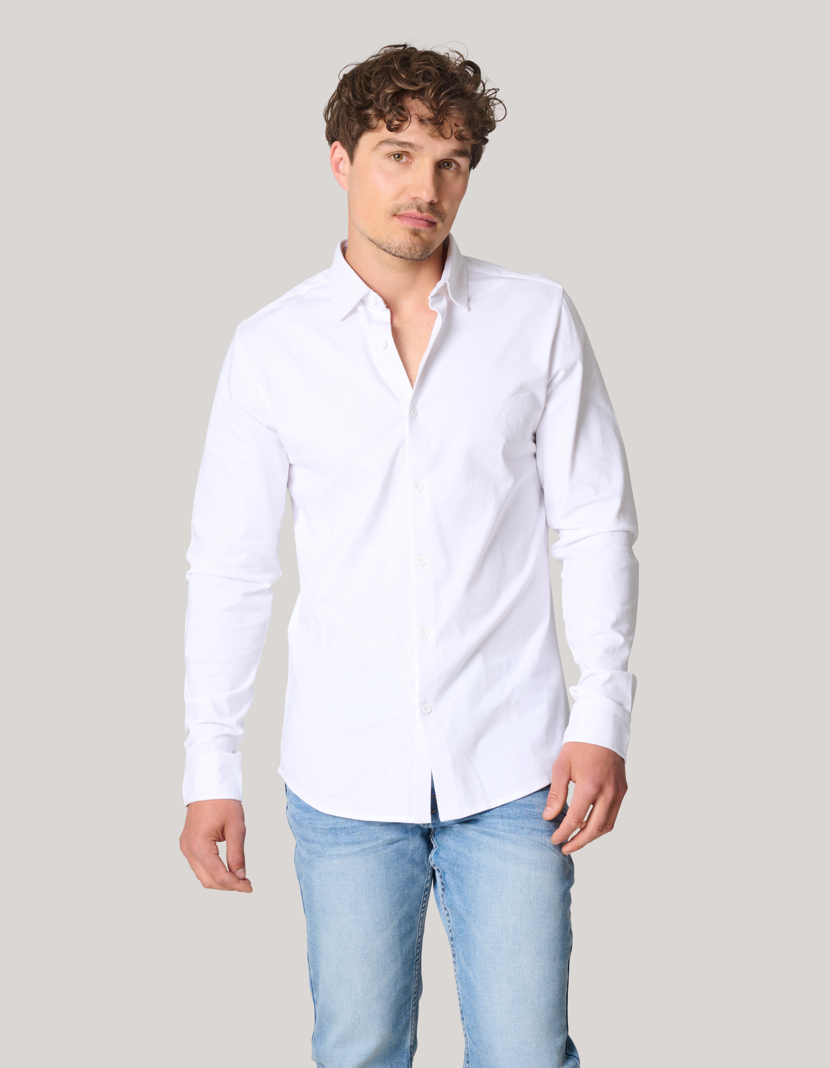 Jersey Overhemd Wit | Shoeby