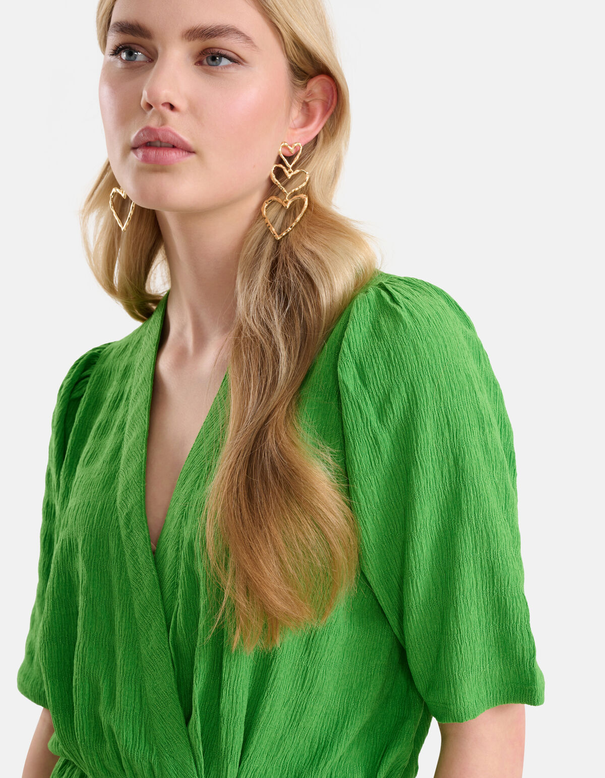 Crinkle Jurk Groen | Shoeby