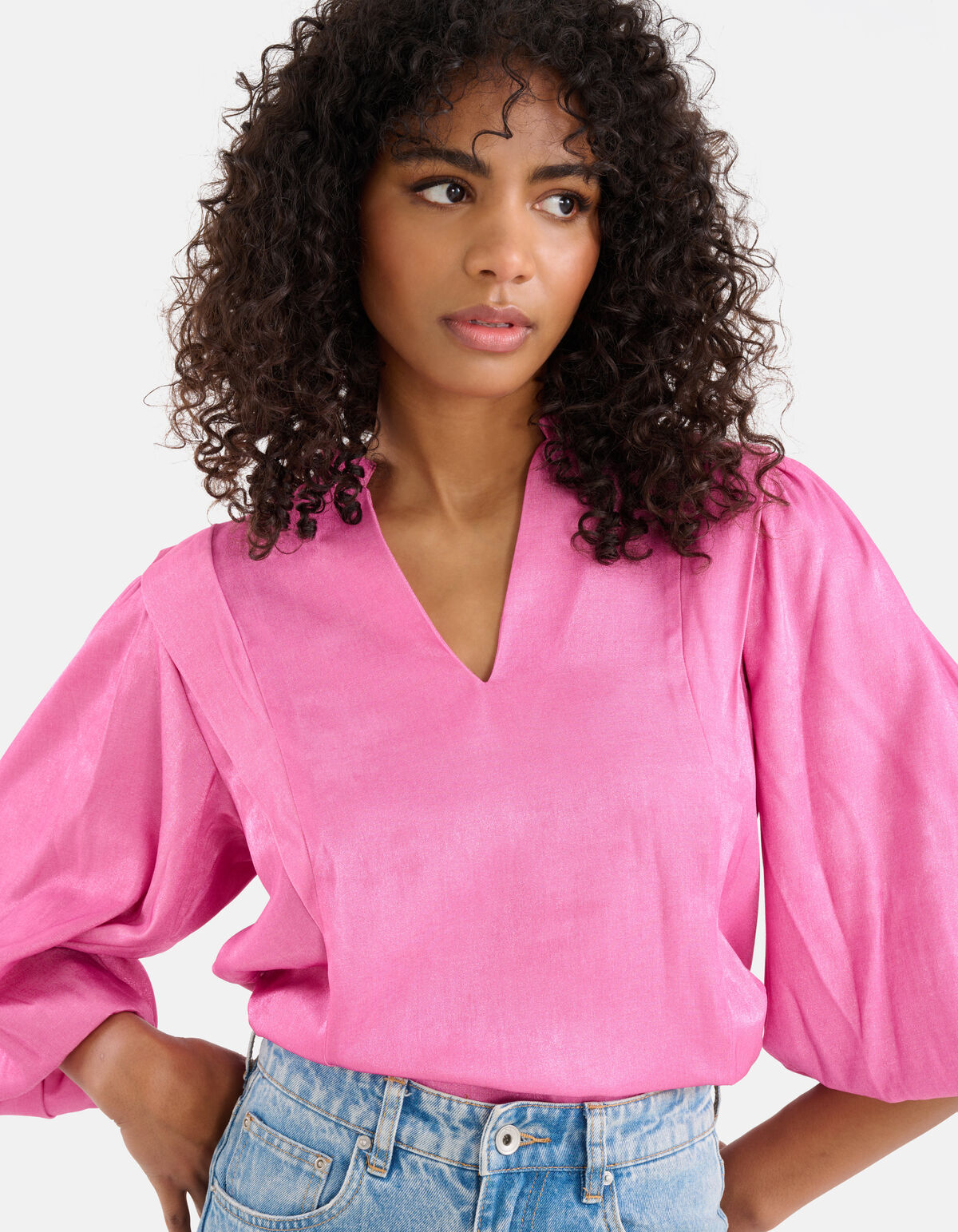 Shine Blouse Roze | Shoeby