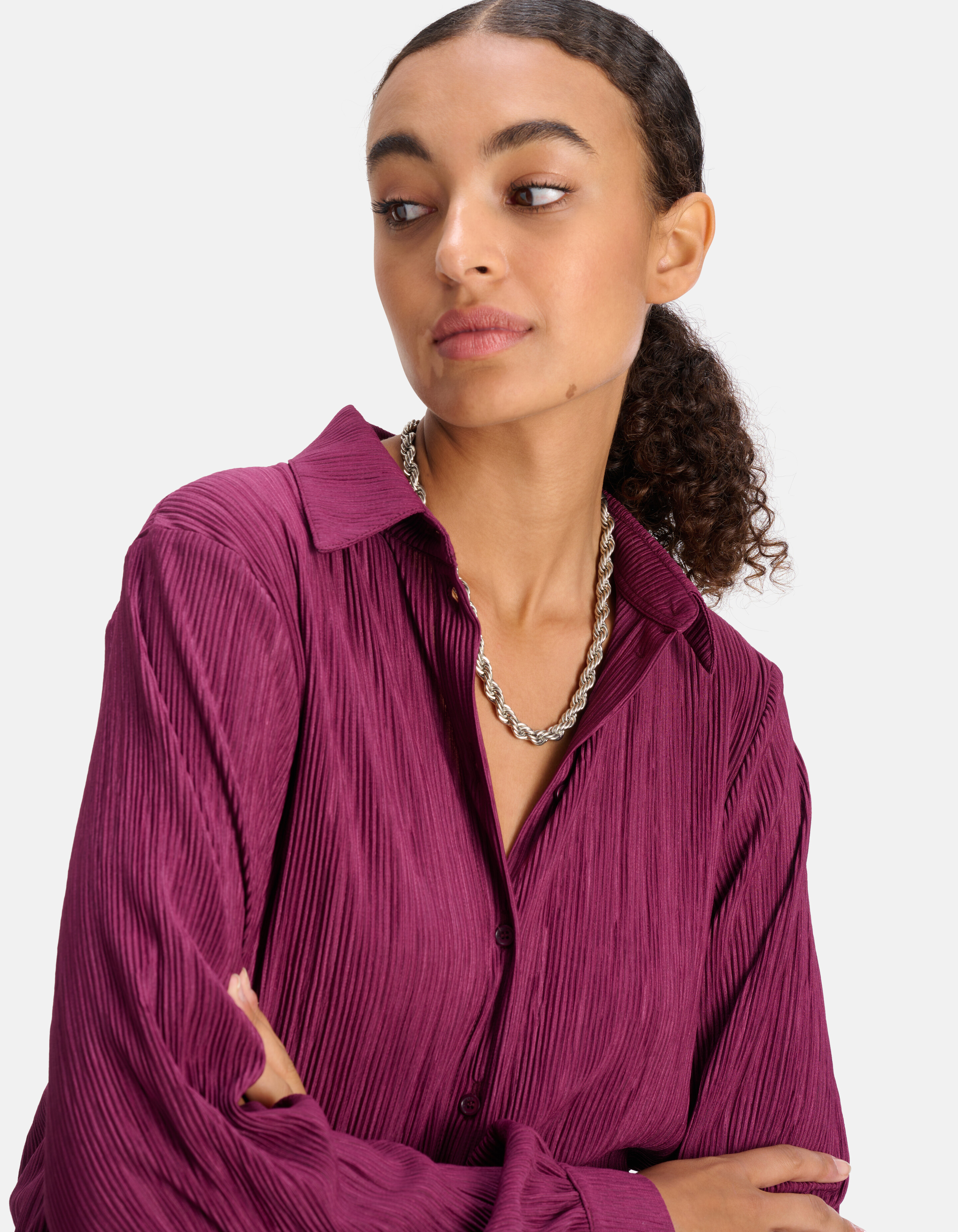 Rib Blouse Paars | Shoeby