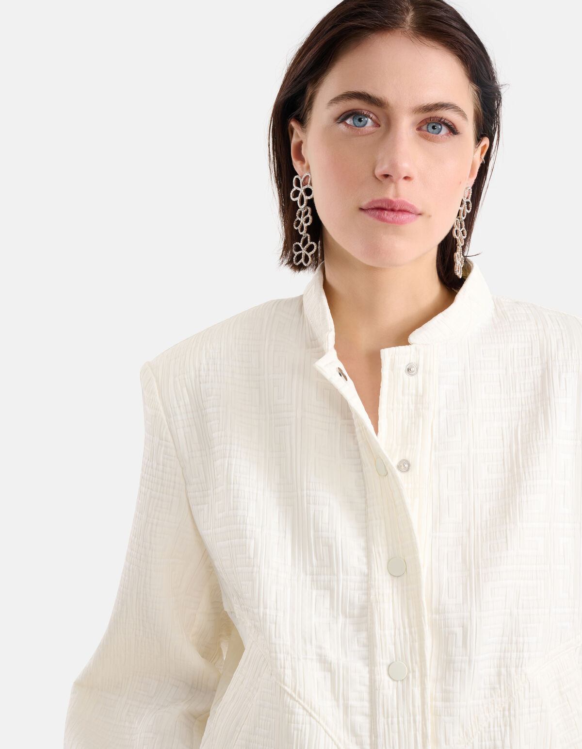 Meander Jacquard Bomber Gebroken Wit | Shoeby