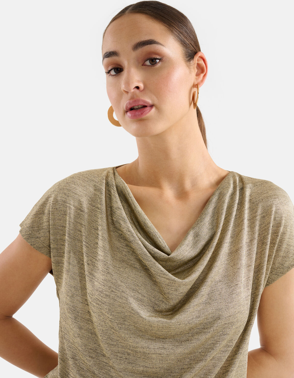 Gedrapeerde Glitter Top Goud | Shoeby
